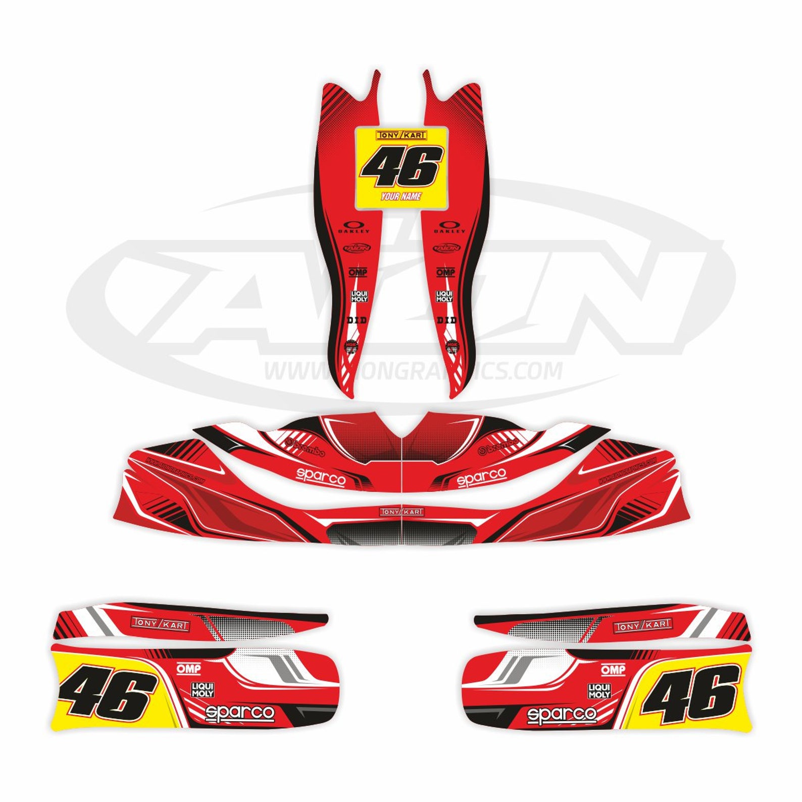 Tony Kart Graphics Kit for a OTK M7 Go Kart | Very Thick Decals - Etsy