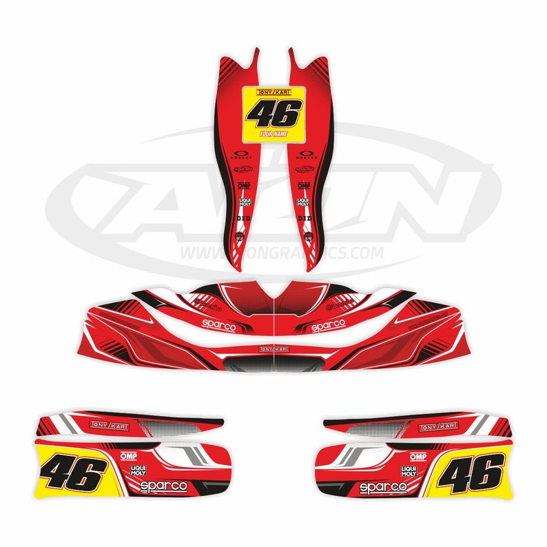 Tony Kart Graphics Kit for a OTK M7 Go Kart | Very Thick Decals - Etsy