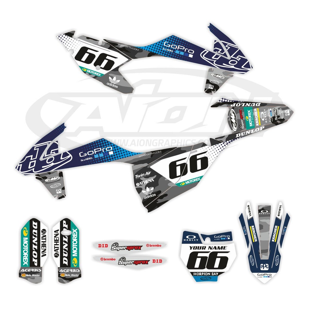 KTM Graphics Kit for a 2016-2018 Sx Sxf Xc Xcf Models | Very Thick ...