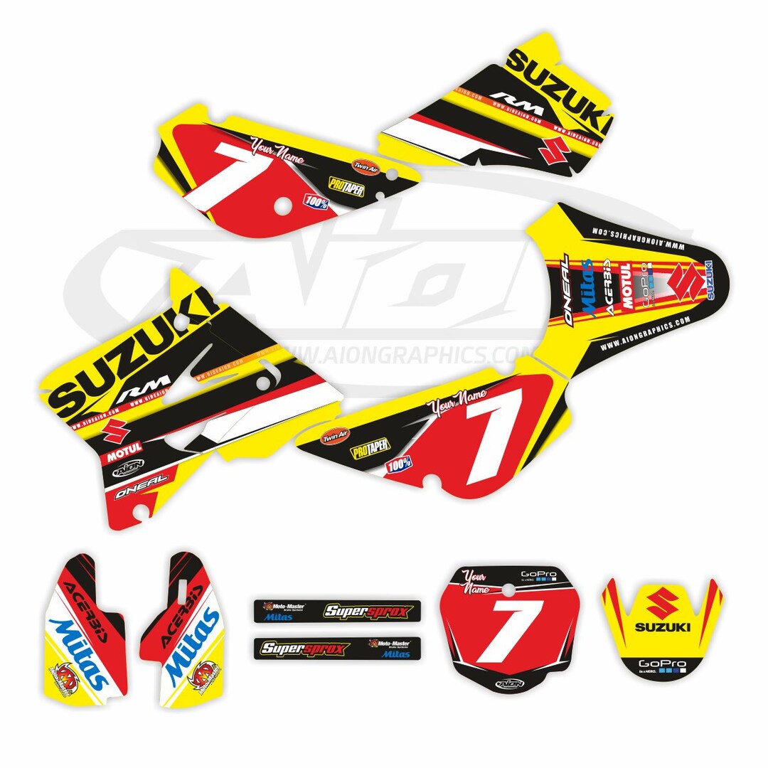 Suzuki Graphics Kit for a 2005-2018 RM 80-85 Models | Very Thick Decals ...