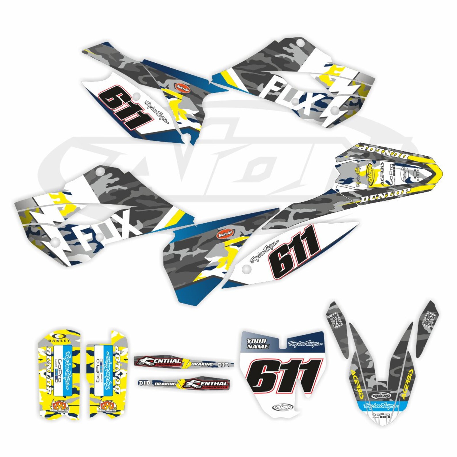 Husqvarna Graphics Kit for a 2014 2017 TC 85 Models Very Thick Decals ...