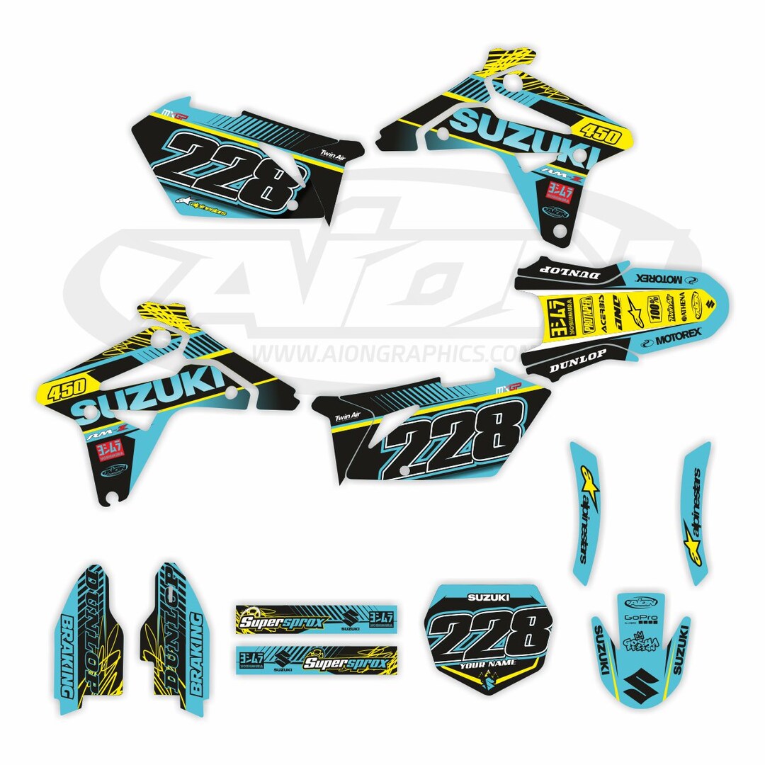 Suzuki Graphics Kit for a 2007 RMZ 450 Models Very Thick Decals - Etsy