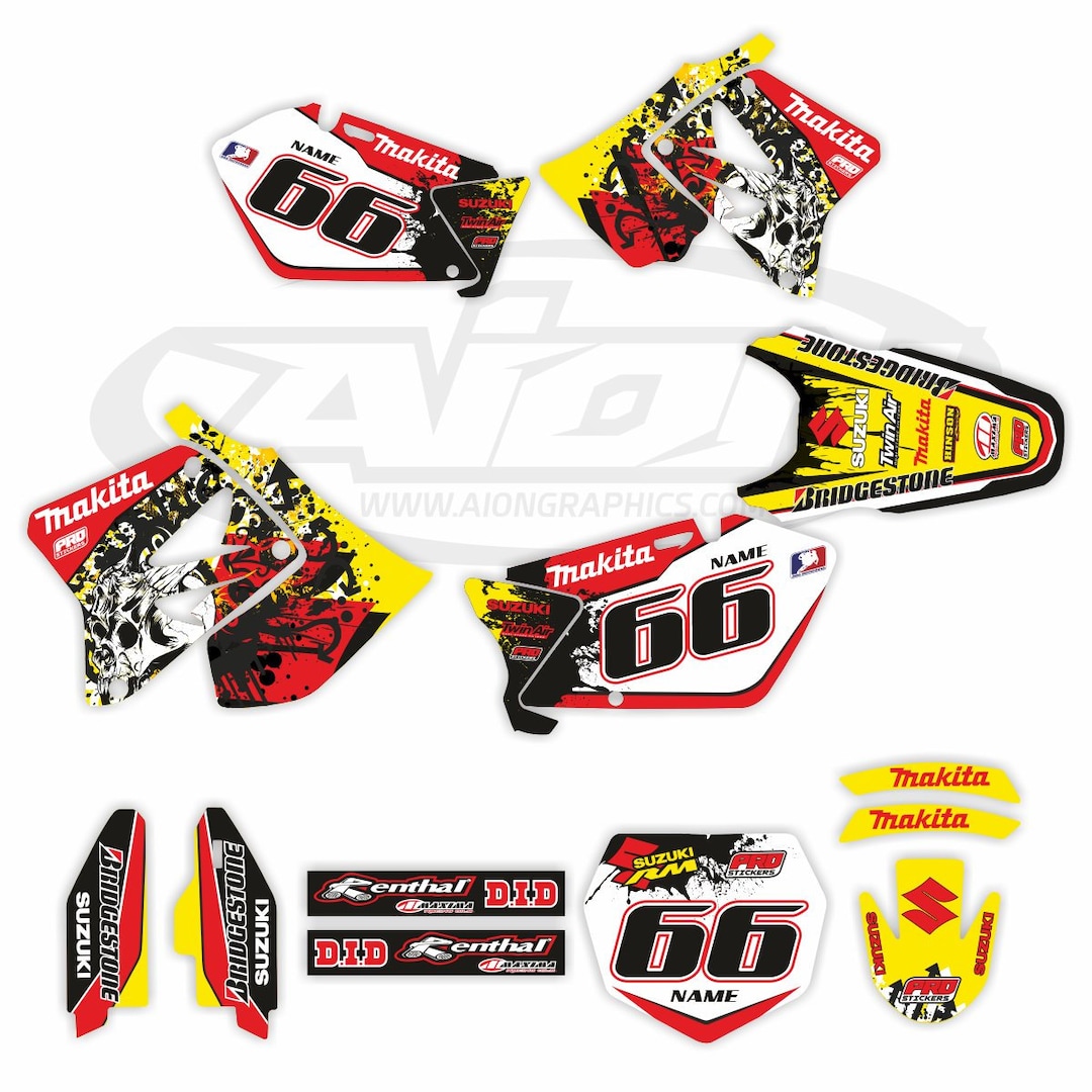 Suzuki Graphics Kit for a 2001-2012 RM 125-250 Models | Very Thick ...