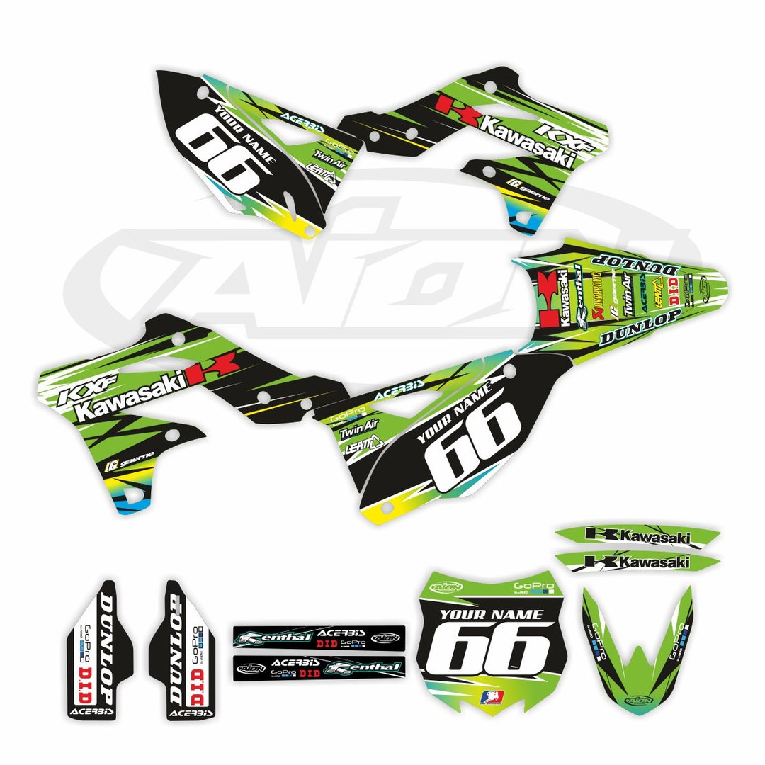 Kawasaki Graphics Kit for a 2013-2016 KXF 250 Models Very Thick Decals ...