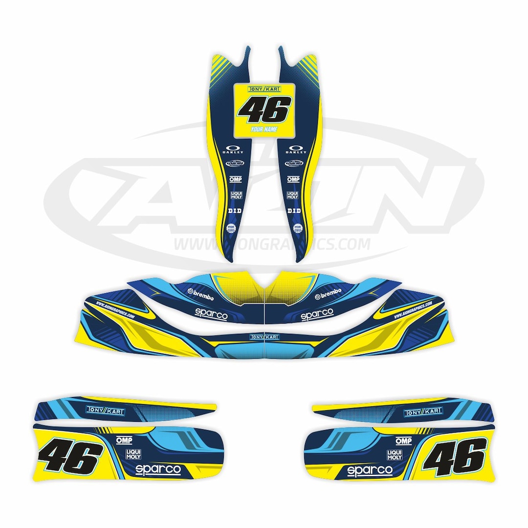 Tony Kart Graphics Kit for a OTK M7 Go Kart | Very Thick Decals - Etsy