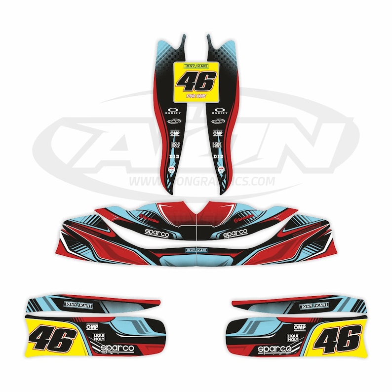 Tony Kart Graphics Kit for a OTK M7 Go Kart | Very Thick Decals - Etsy ...
