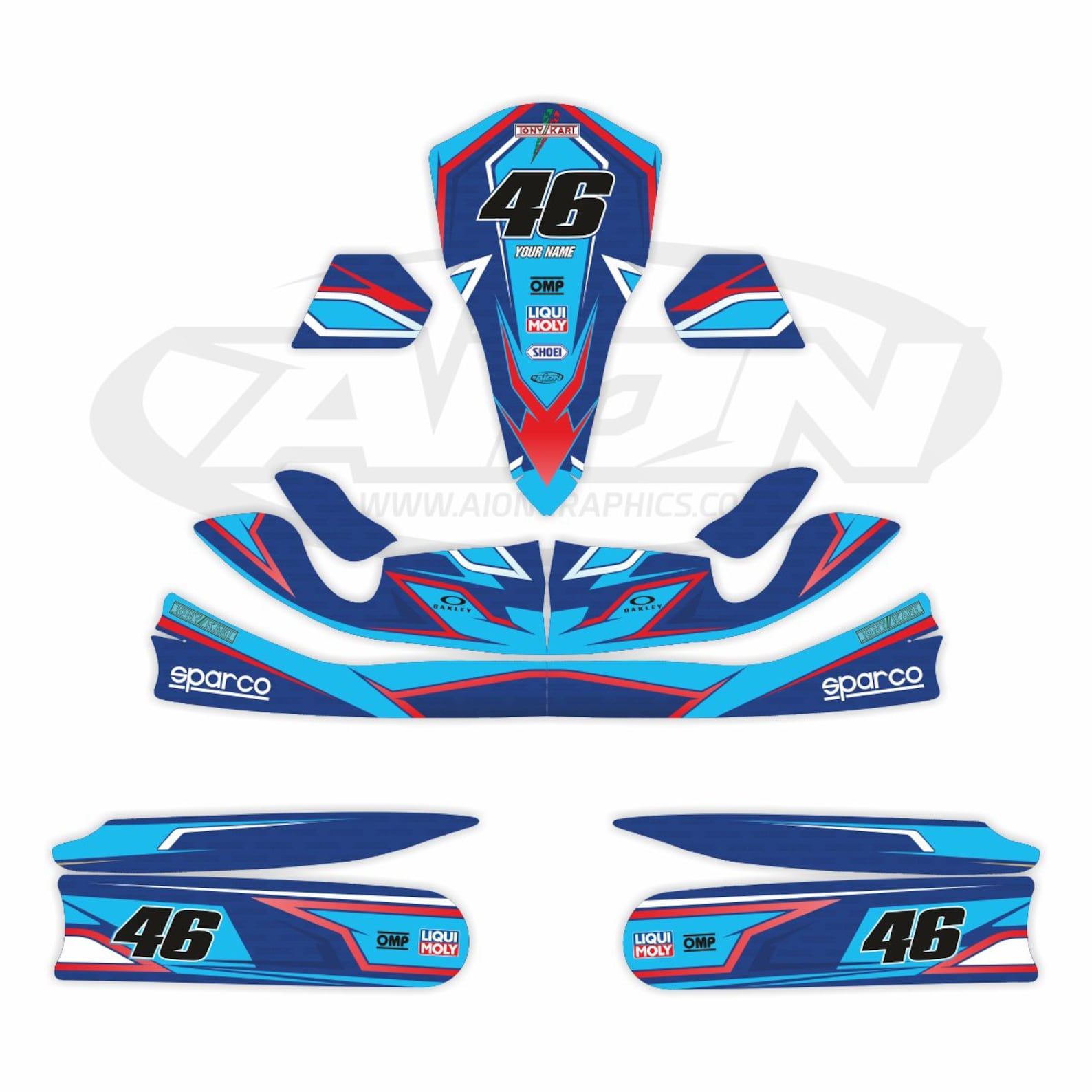 Tony Kart Graphics Kit for a OTK M4 Go Kart | Very Thick Decals - Etsy