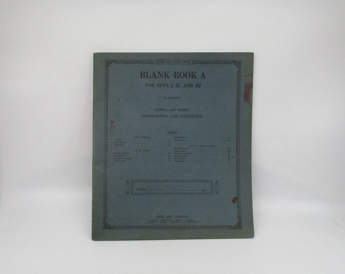 1930 Vintage Ledger or Cash Book, Bookkeeping and Accounting School ...