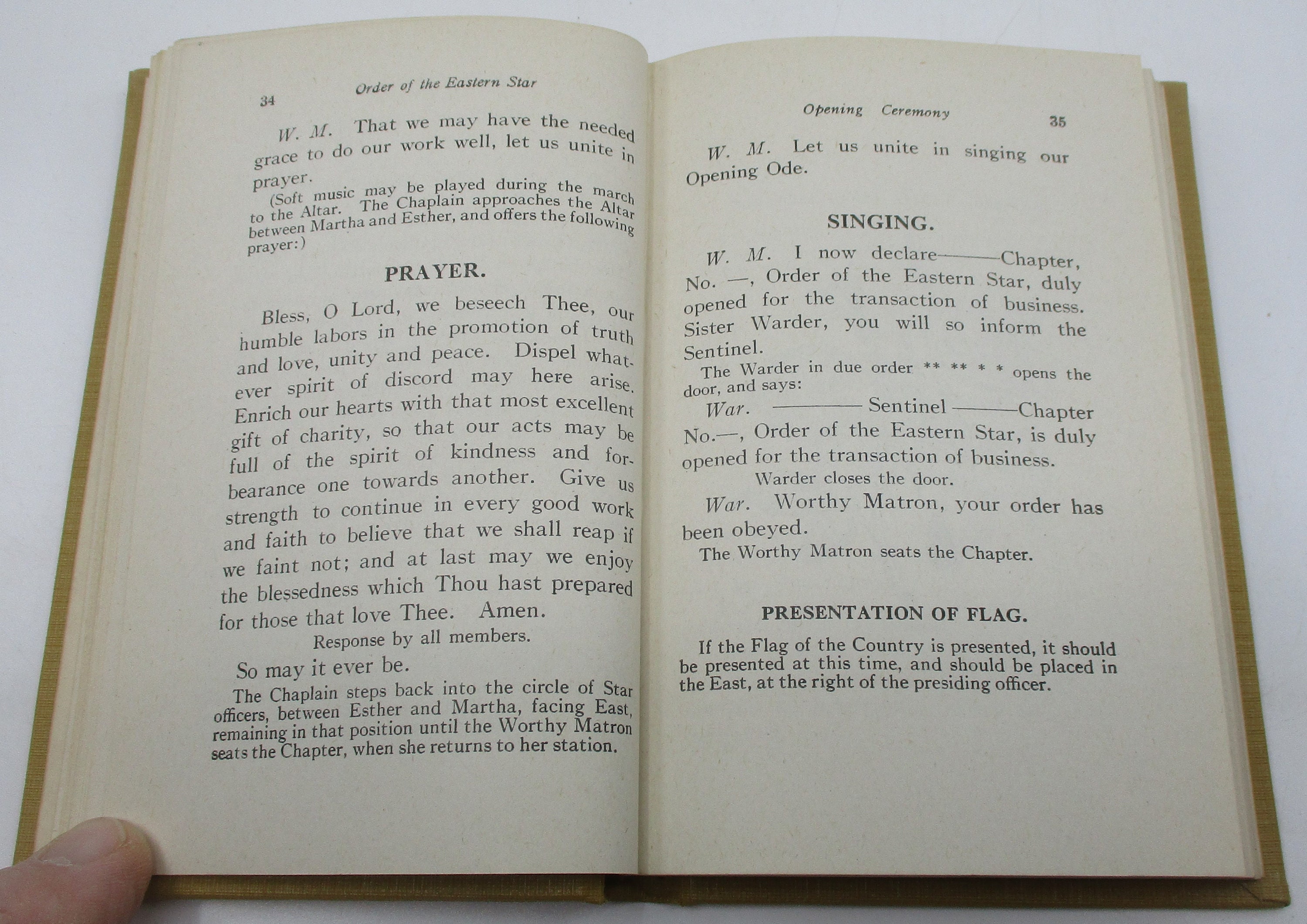 1940 Order of the Eastern Star Ritual Book: Freemason Secret Society - Etsy