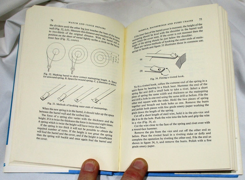 1974 Handbook of Watch and Clock Repair Book Old Reference - Etsy