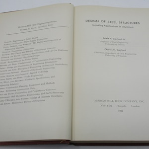 1957 Architectural and Civil Engineering Book, Design of Steel ...