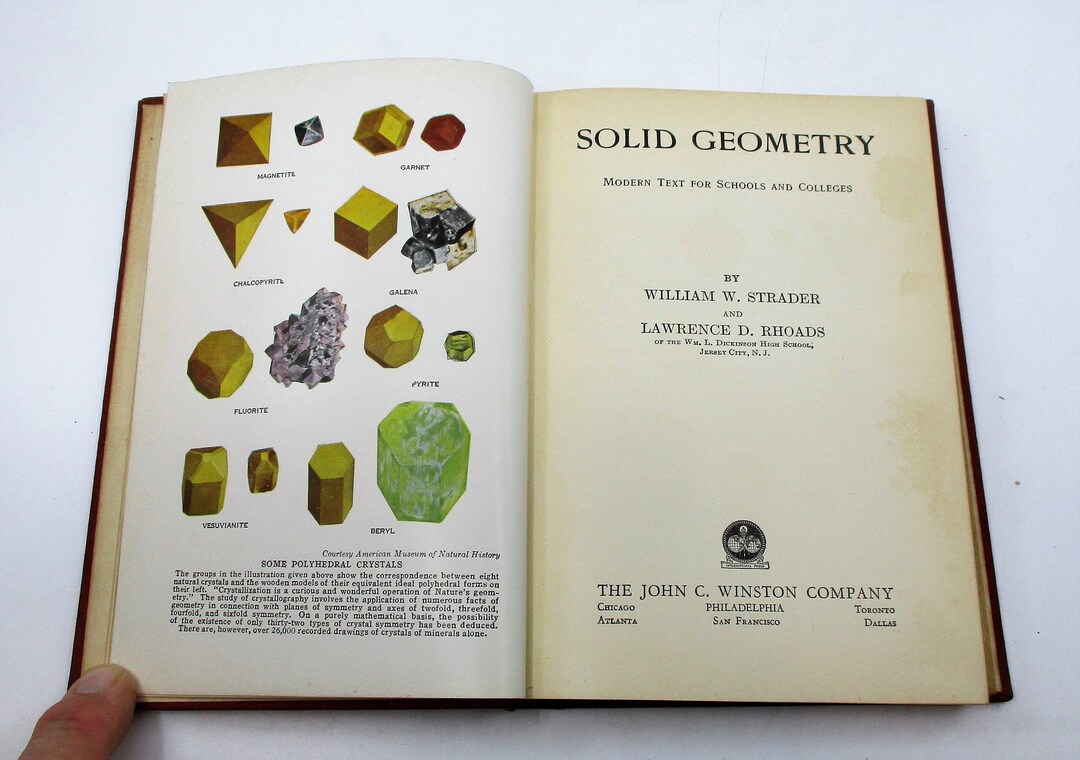 1934 Solid Geometry, Old Mathematics Book, Math Textbook, Engineering ...