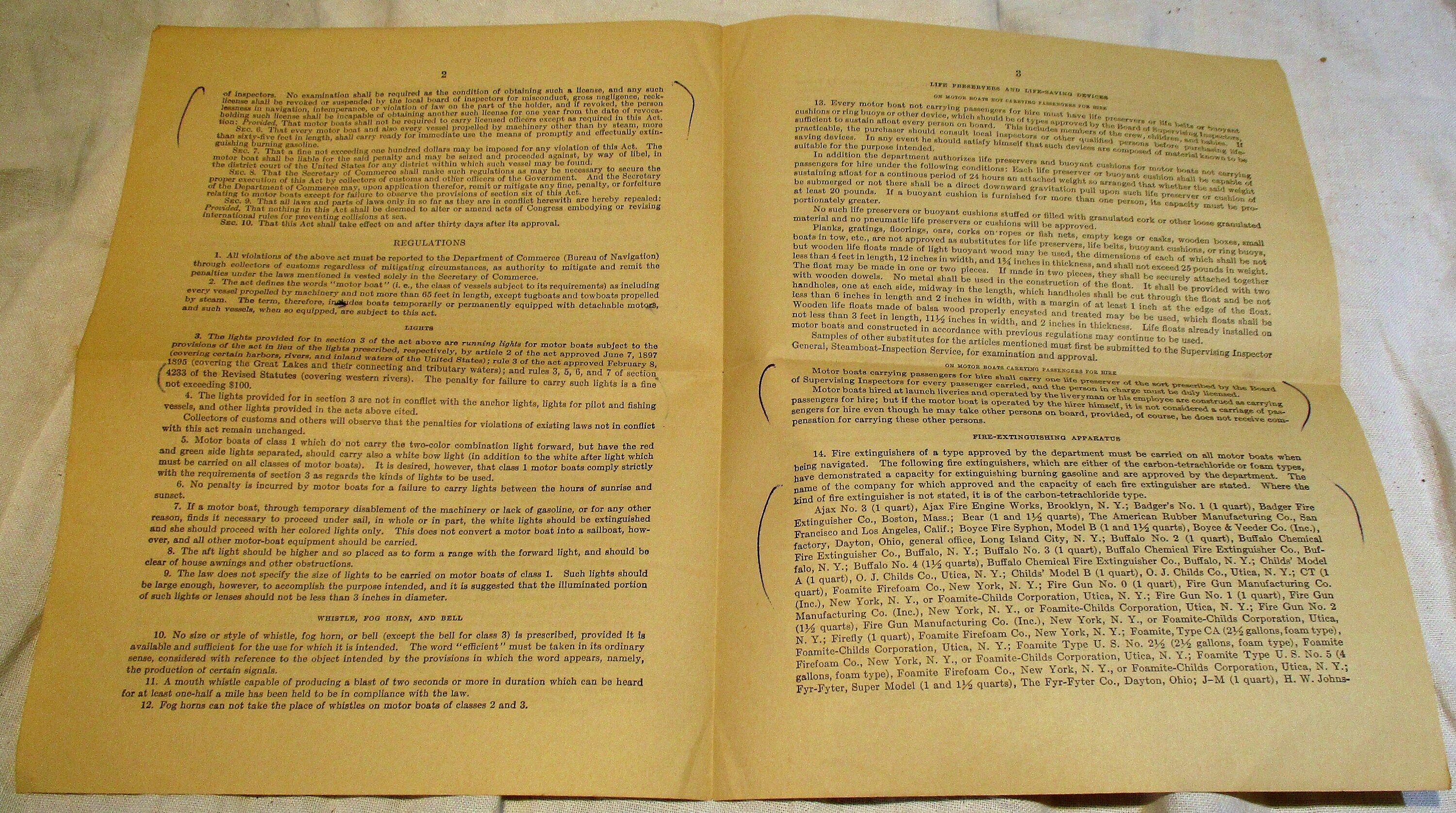 1920s Boating Pamphlet and Letter, Steamboat Inspection Service Booklet ...