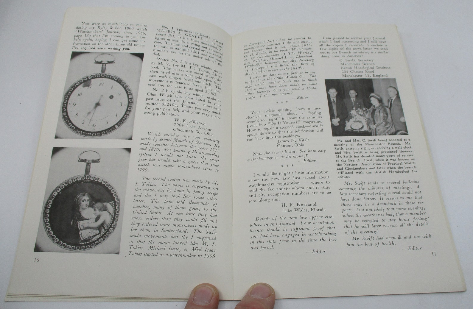1957 Watchmakers' Journal, Watch and Clock Repair Book, Old Reference ...
