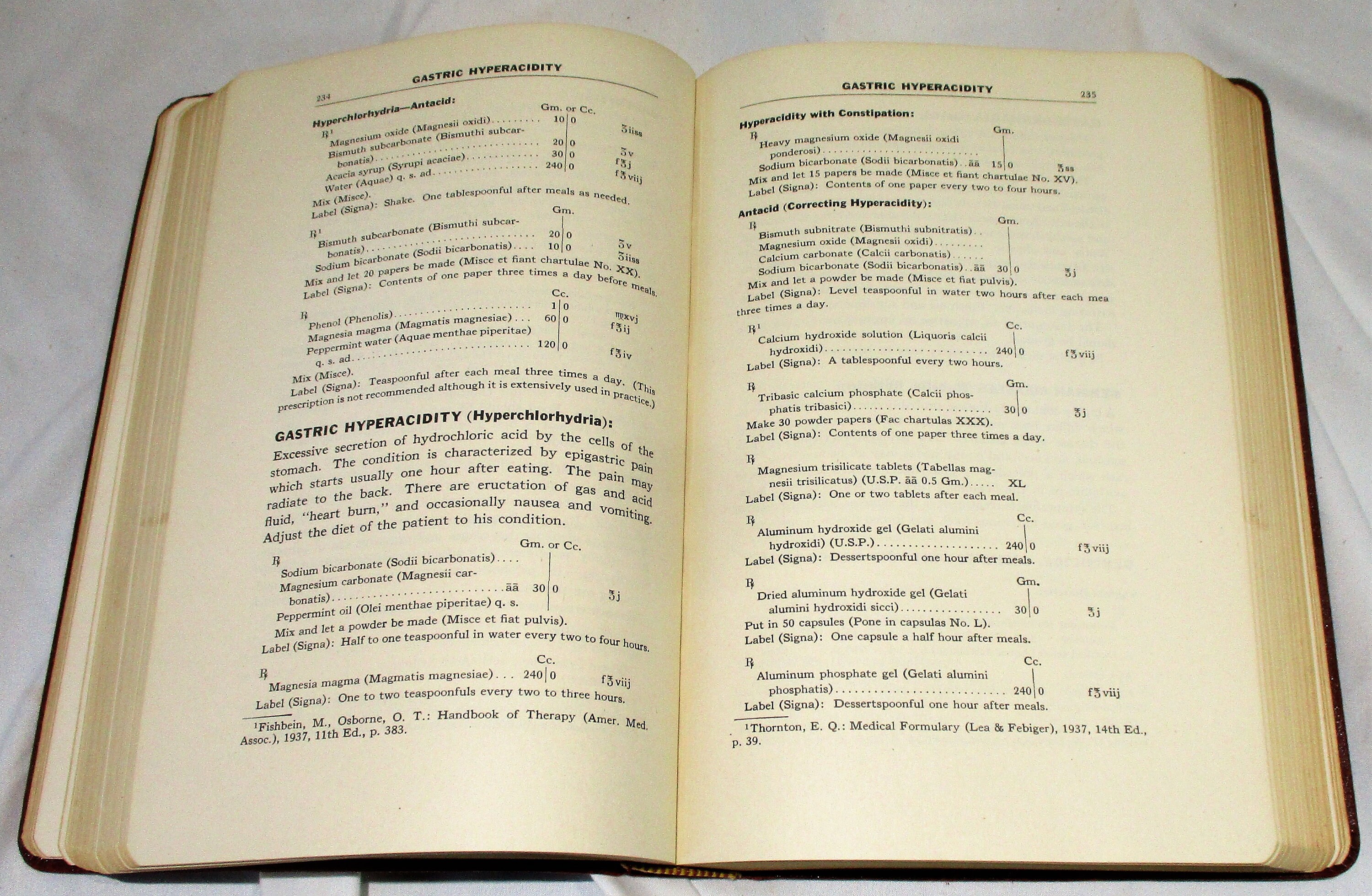 1948 Handbook of Treatment & Medical Formulary: Vintage Pharmacy ...