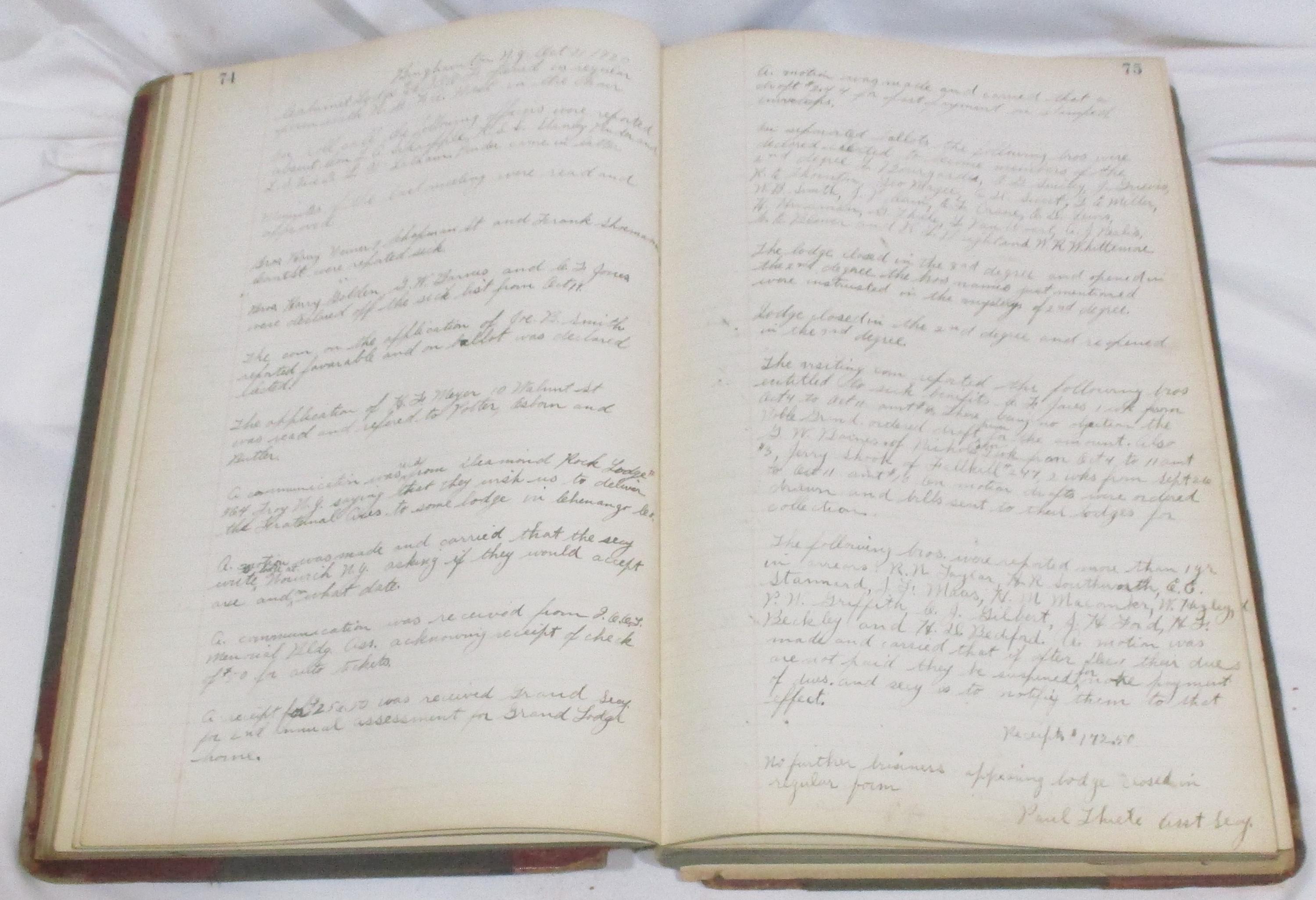 1920s Antique IOOF Ledger: Binghamton, NY Secret Society Minutes - Etsy