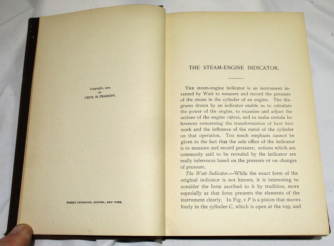 1900 Steam Engine Indicator First Edition Antiquarian Book - Etsy
