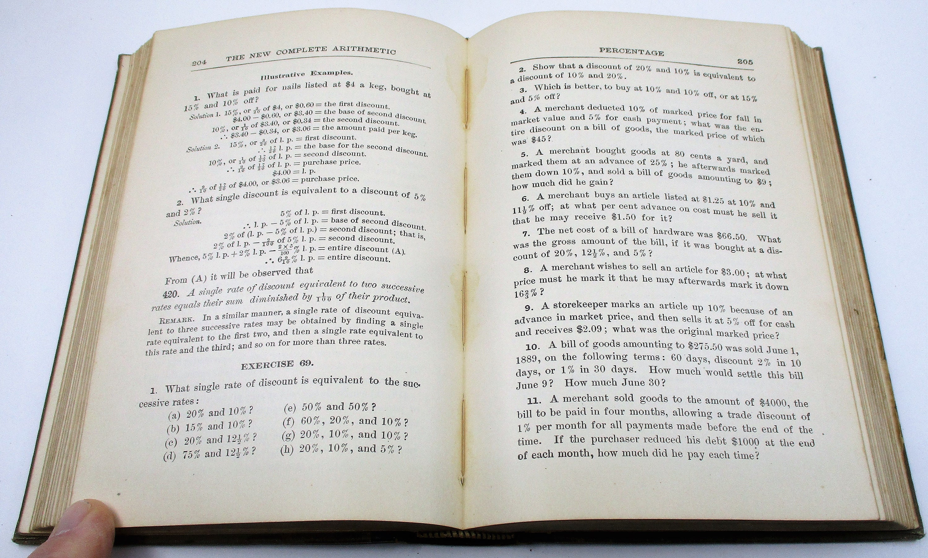 1900 Math Textbook the New Complete Arithmetic Old - Etsy