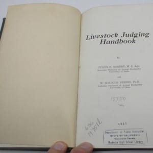 1937 Livestock Judging Handbook: Vintage Agriculture Manual - Etsy