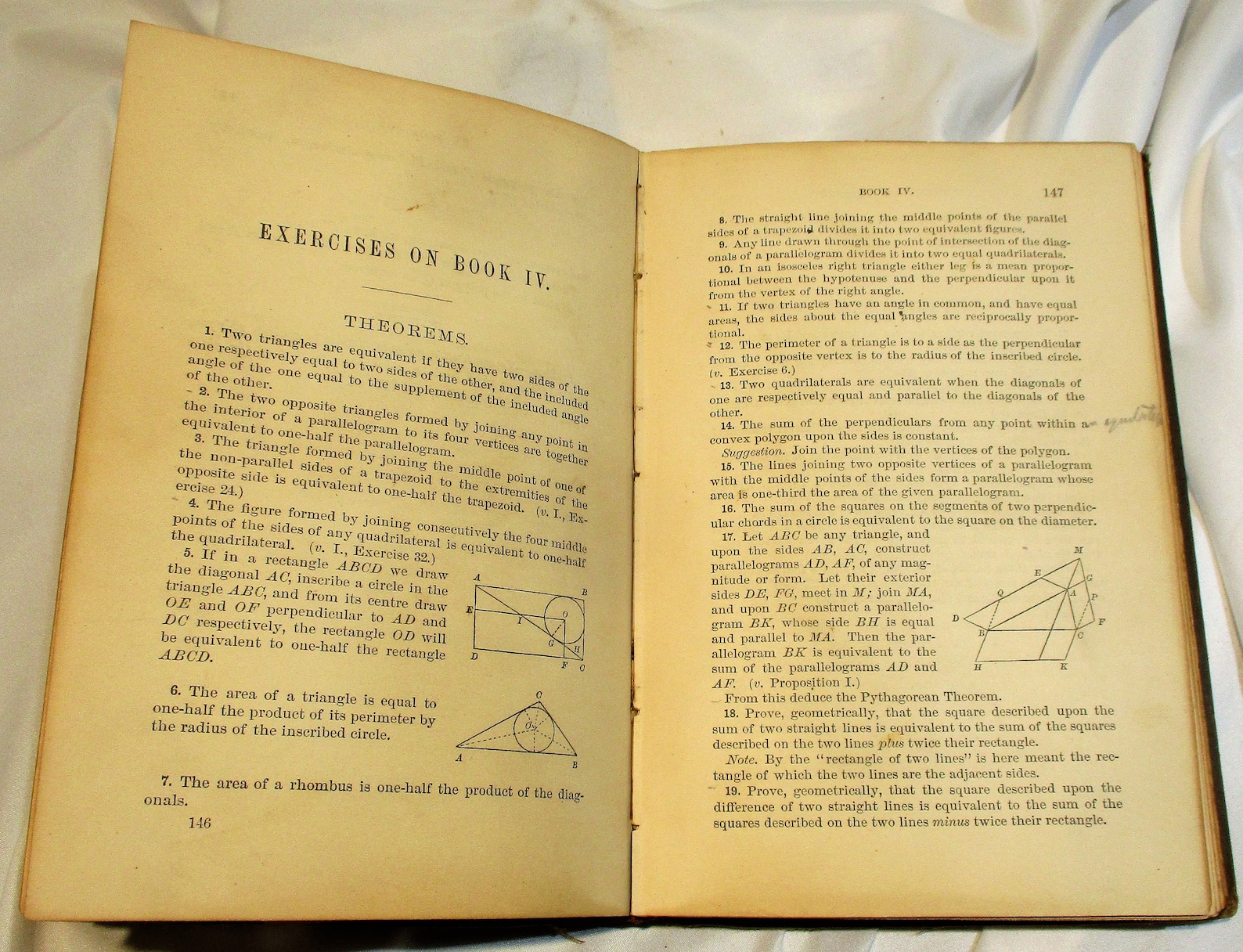 1888 Geometry Textbook: Chauvenet's Elementary Geometry, Antiquarian ...