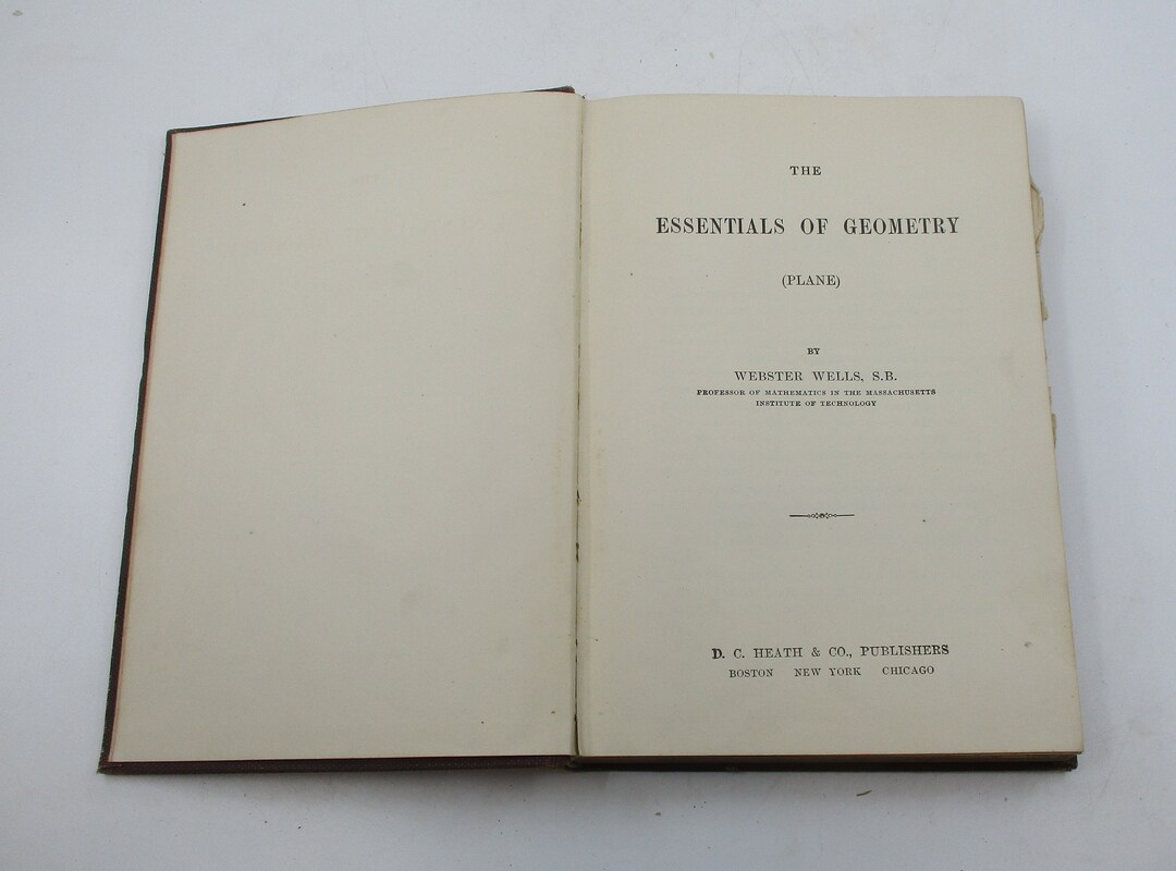1898 the Essentials of Geometry, Old Mathematics Book, Math Textbook ...