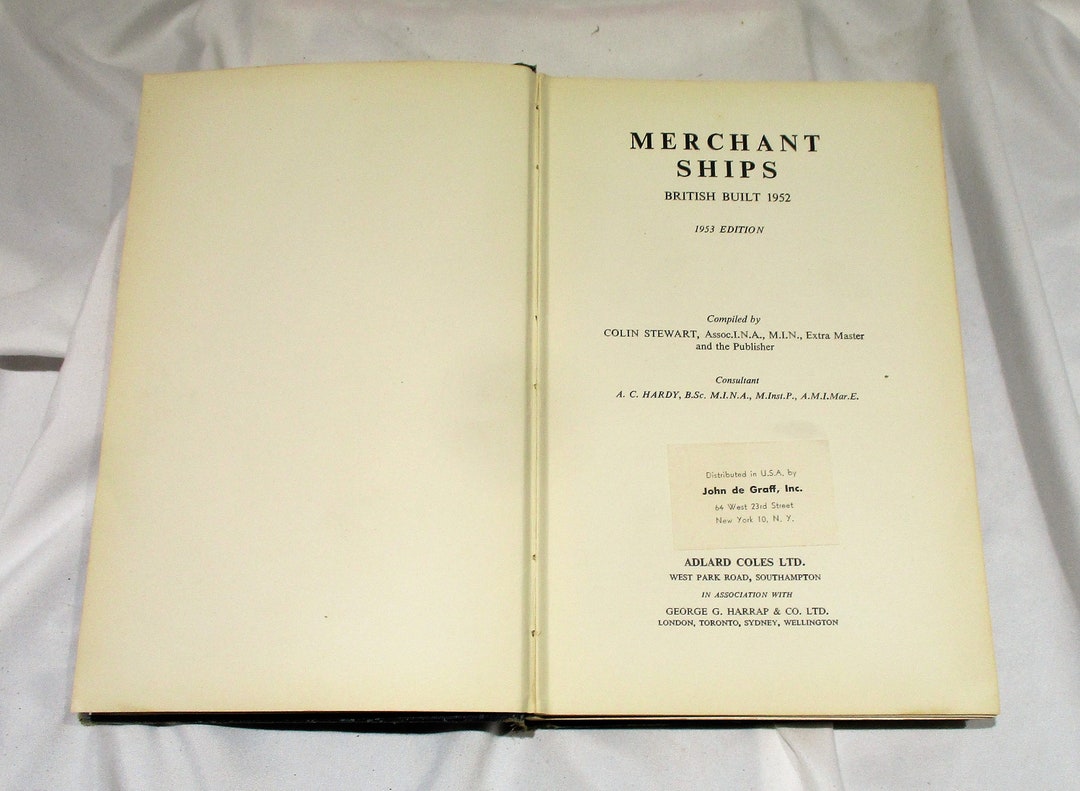 1953 Merchant Marine Register, Vintage Maritime Handbook, Ship Building ...