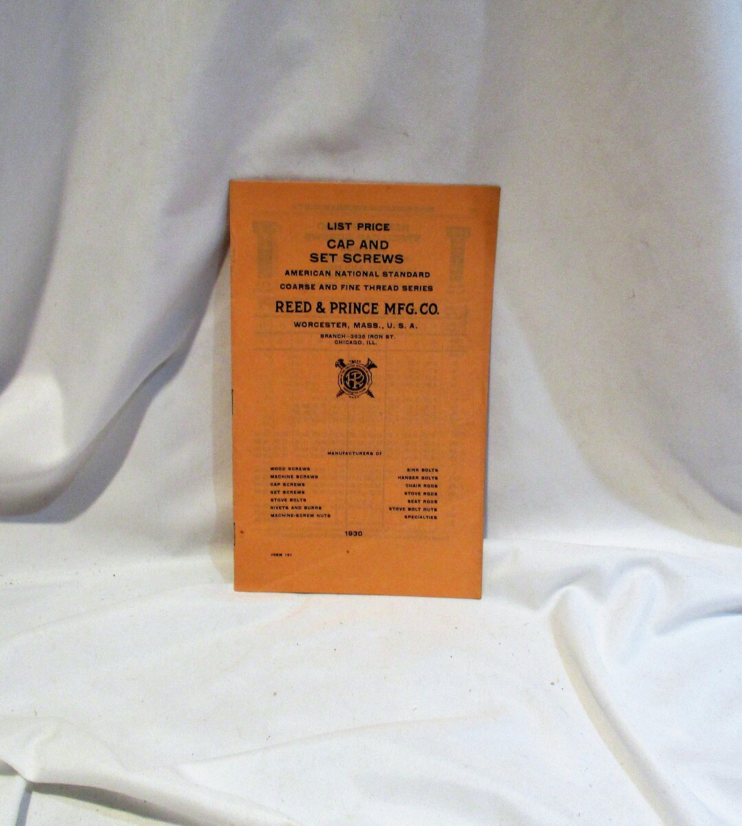 1930 Reed & Prince Cap and Set Screws Price List: Vintage Tool Catalog ...