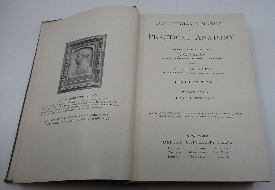 1947 Cunningham's Anatomy Manual: Head, Neck, Brain - 10th Edition - Etsy