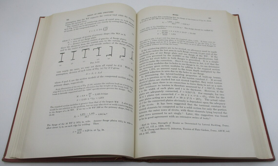 1957 Architectural and Civil Engineering Book, Design of Steel ...