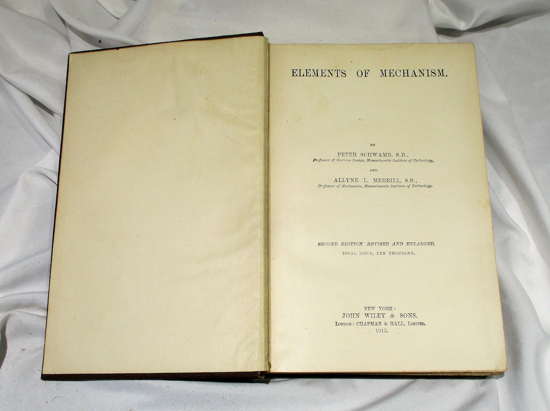 1912 Elements of Mechanism, Vintage Machine Age Engineering, Physics ...