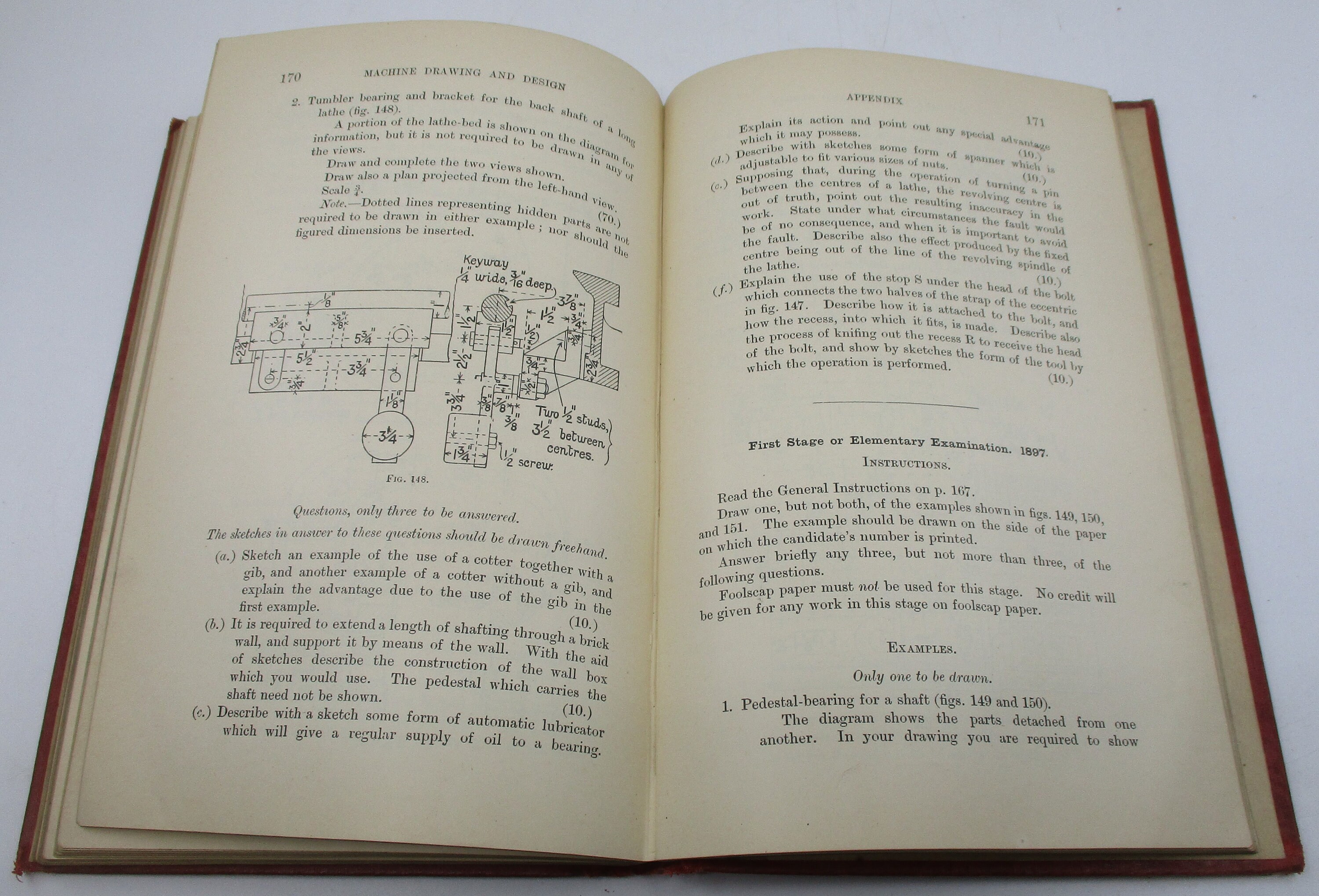 1903 Machine Drawing and Design, Industrial Factory Machinists Handbook ...
