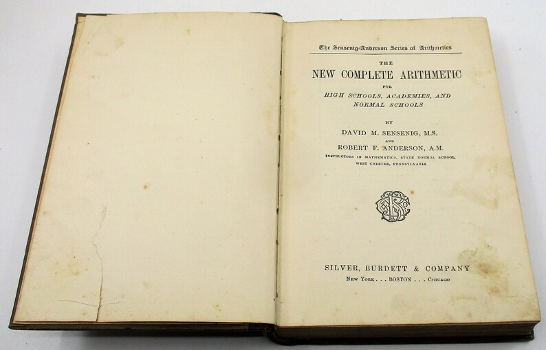 1900 Math Textbook the New Complete Arithmetic Old - Etsy
