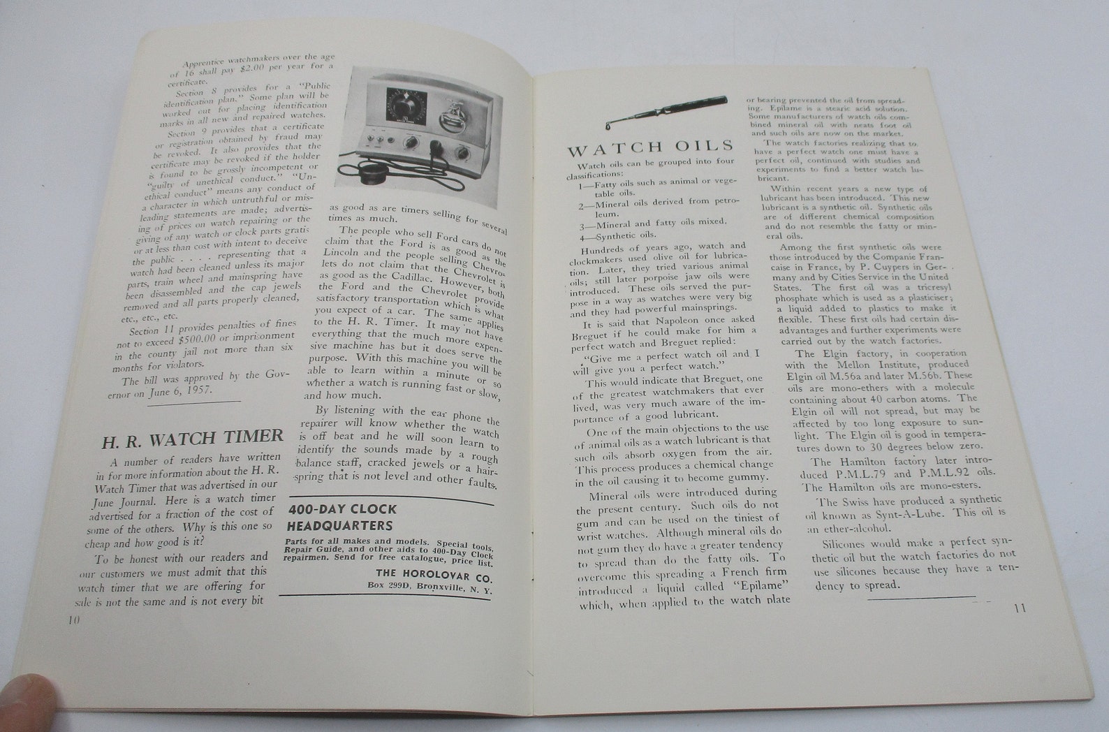1957 Watchmakers' Journal, Watch and Clock Repair Book, Old Reference ...