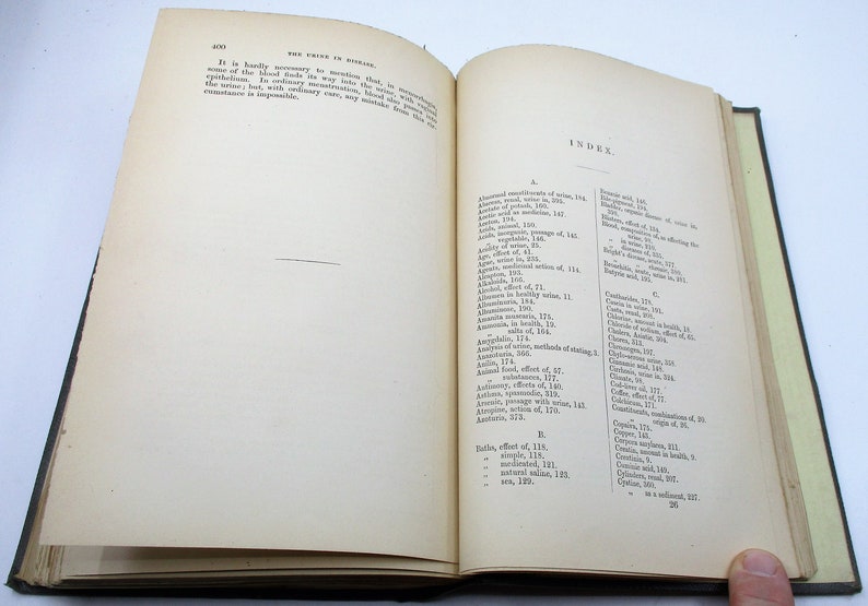1860 Composition of Urine: Old Medical School Book - Etsy