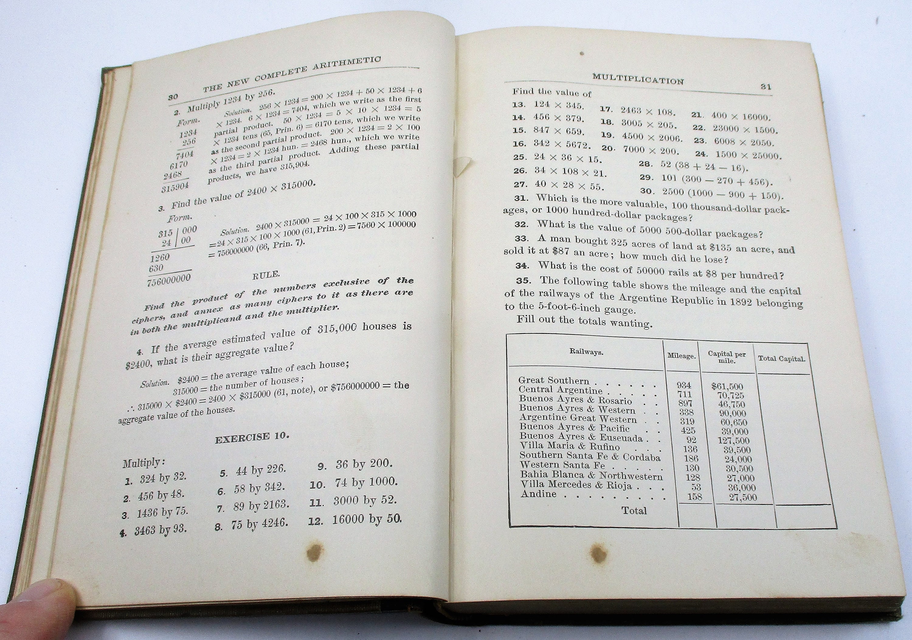1900 Math Textbook the New Complete Arithmetic Old - Etsy