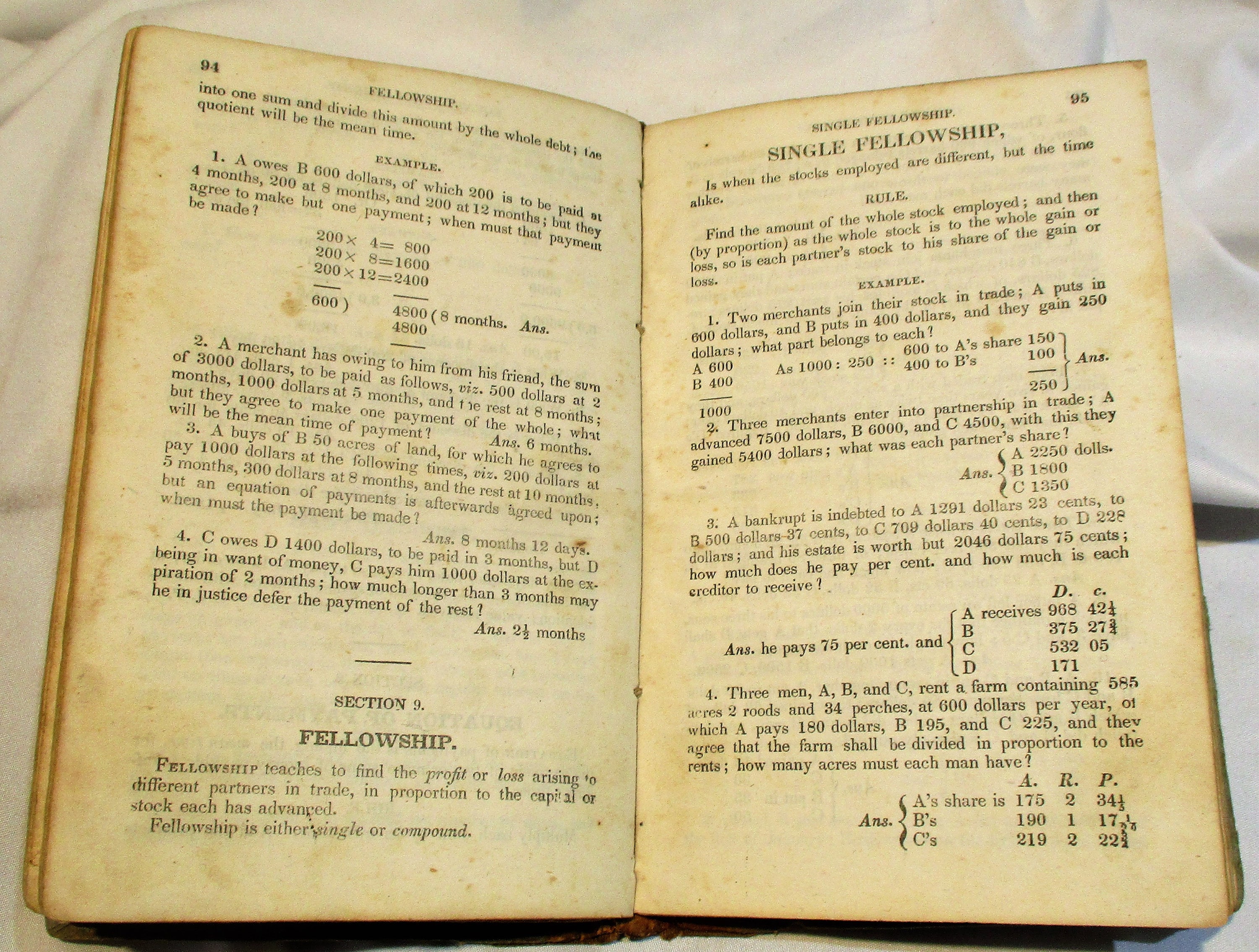 1839 Math Textbook, the Western Calculator, Old Antiquarian Book, Early ...