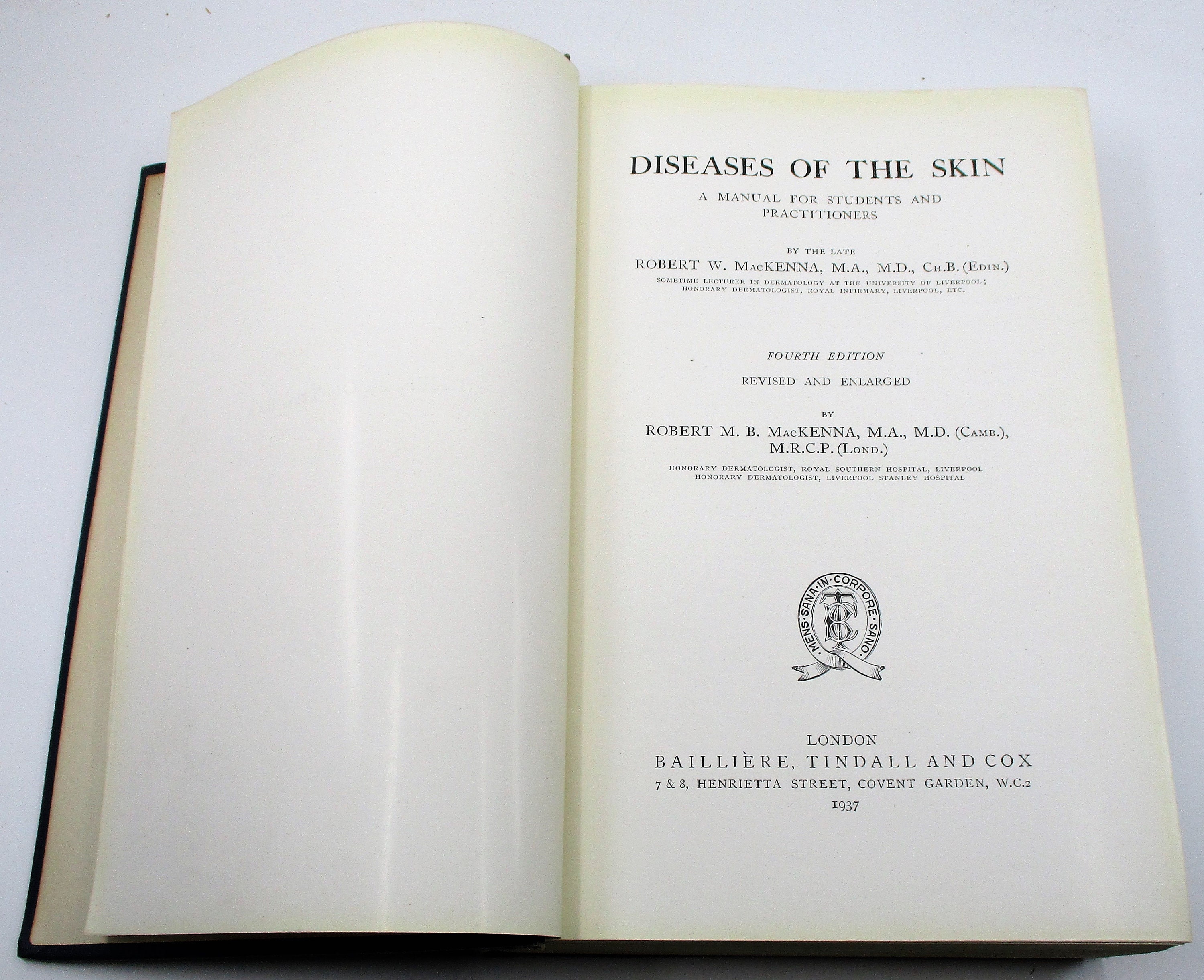 1937 Dermatology, Diseases of the Skin, Therapeutics: Vintage Medical ...