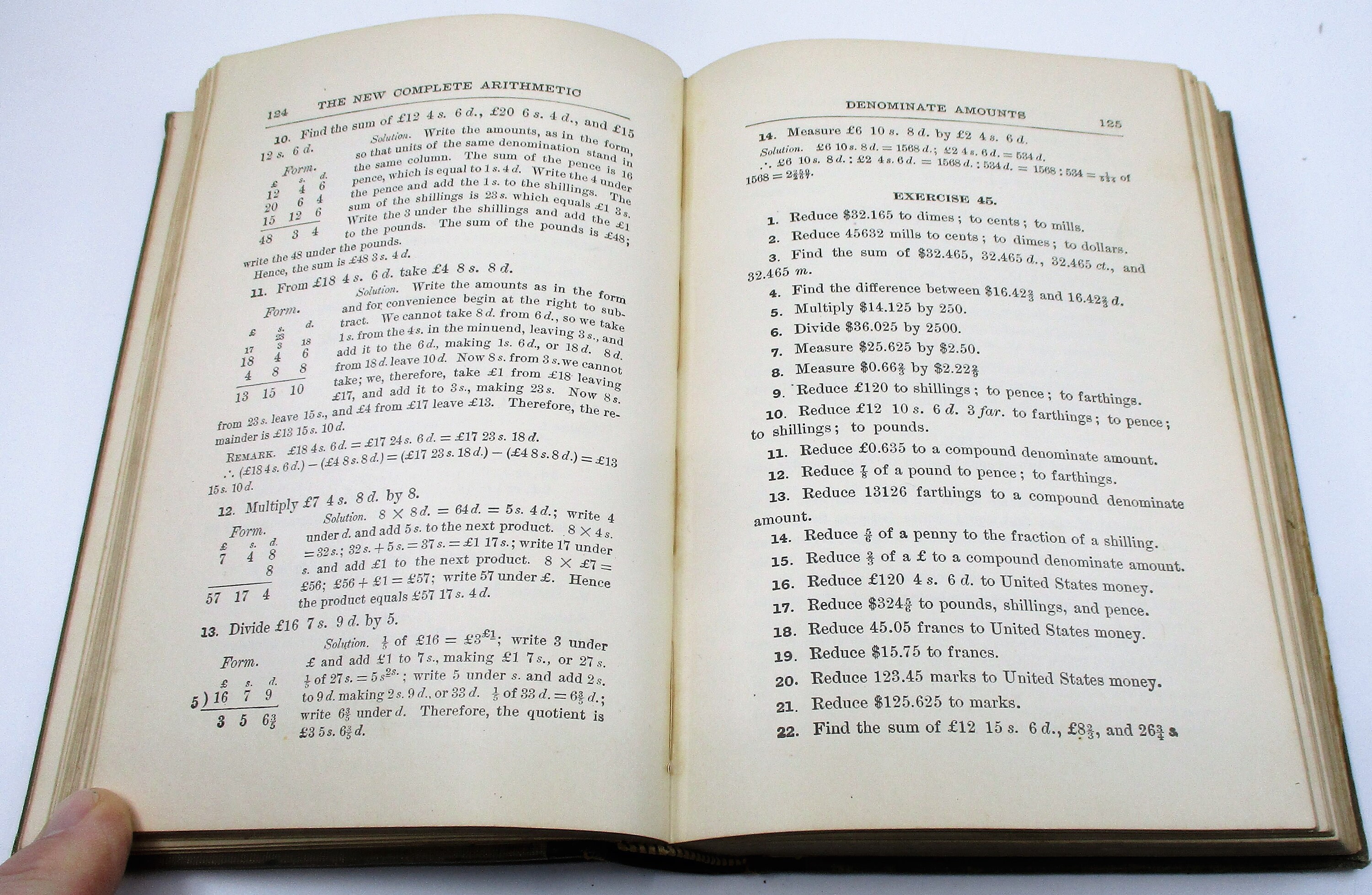 1900 Math Textbook the New Complete Arithmetic Old - Etsy