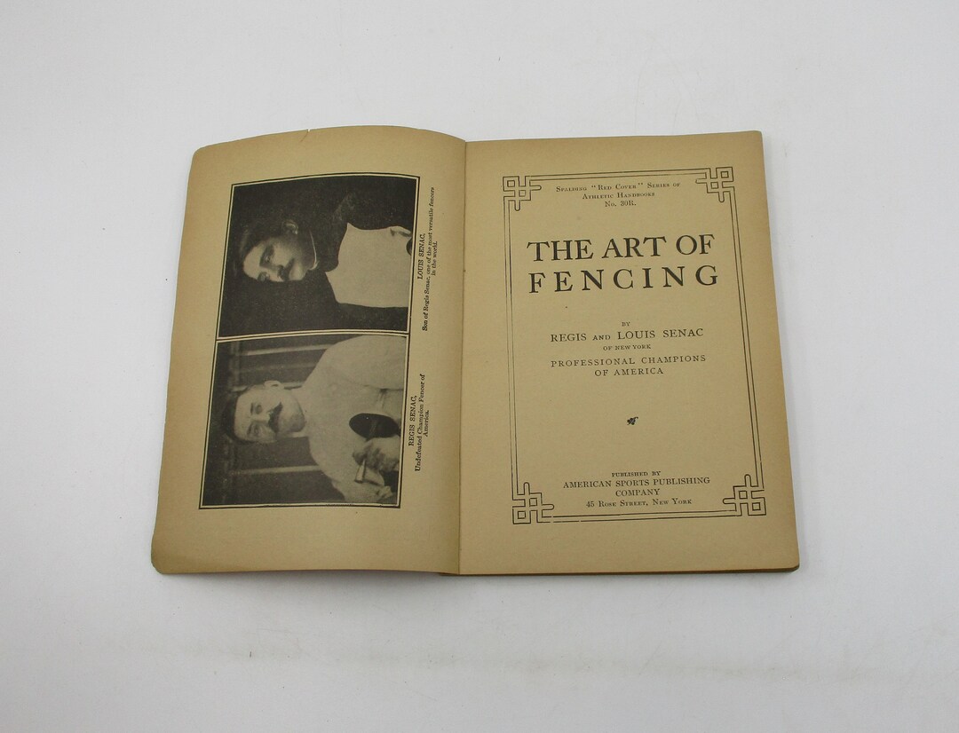 1925 the Art of Fencing, Spalding Red Cover Athletic Handbook Series ...