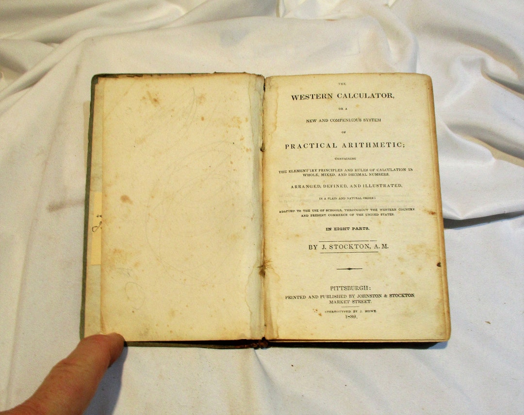 1839 Math Textbook, the Western Calculator, Old Antiquarian Book, Early ...