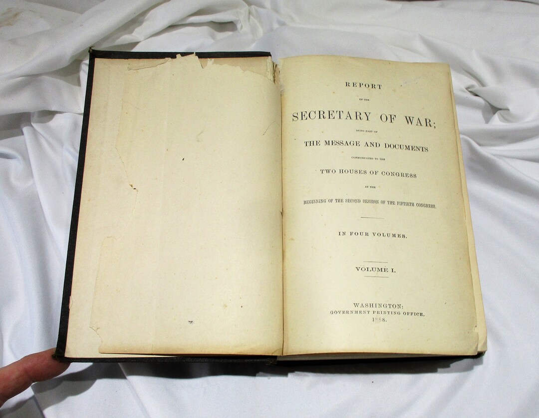 1888 Report of the US Secretary of War to Congress, 19th Century ...