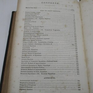 1852 Ray's Algebra, Old Antiquarian Math Book, 19th Century Early ...