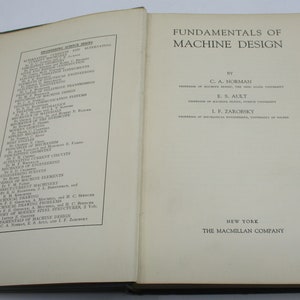 1942 Fundamentals of Machine Design, Mechanical Engineering, Industrial ...