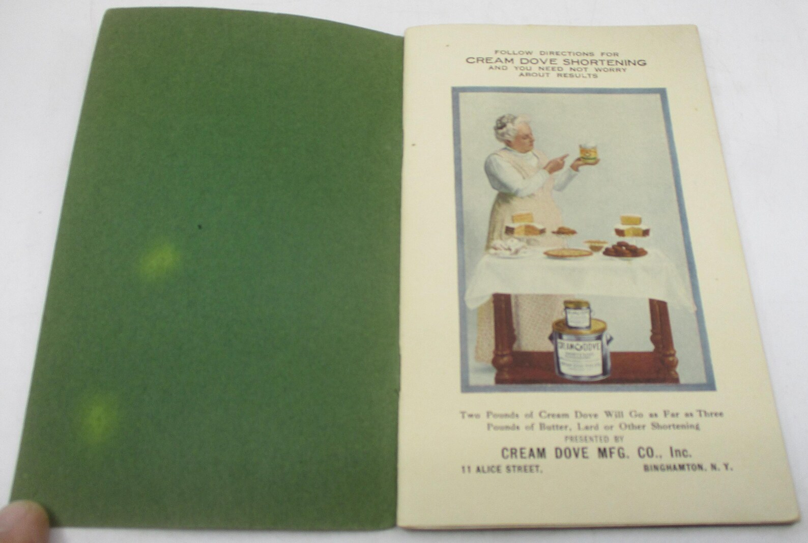 Undated Cream Dove Shortening Pamphlet, Early 1900s Food Advertising ...