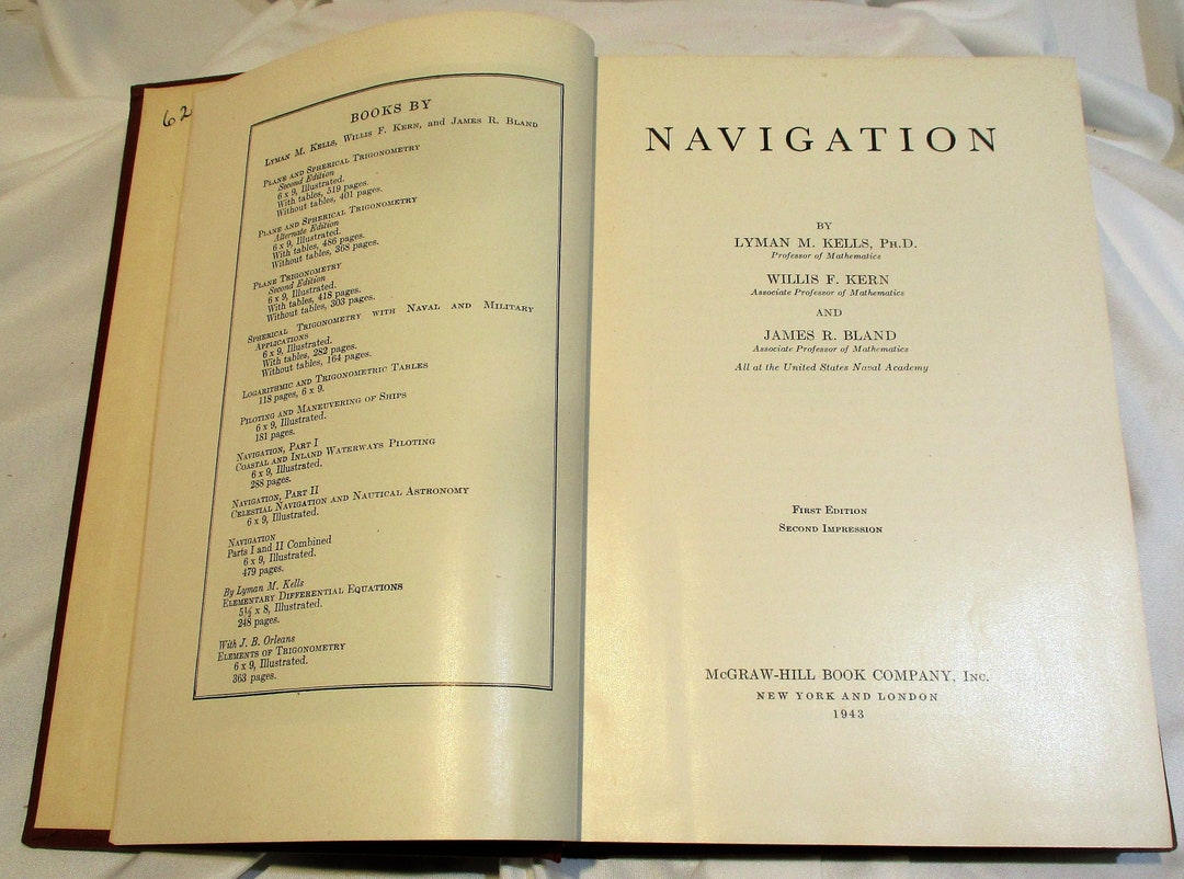 1943 Navigation Book, US Navy Navigation Handbook, World War 2 Era ...