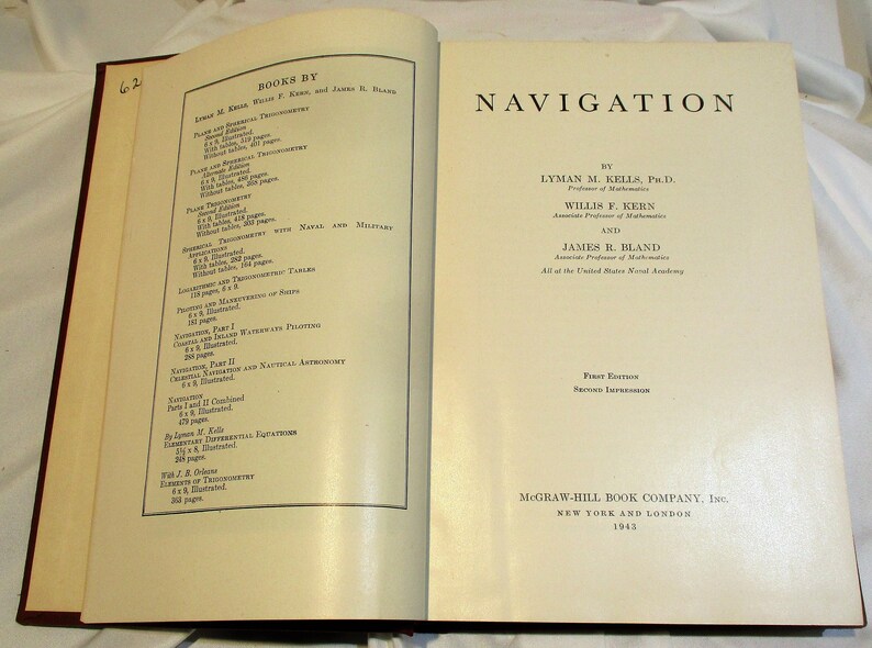 1943 Navigation Book, US Navy Navigation Handbook, World War 2 Era ...