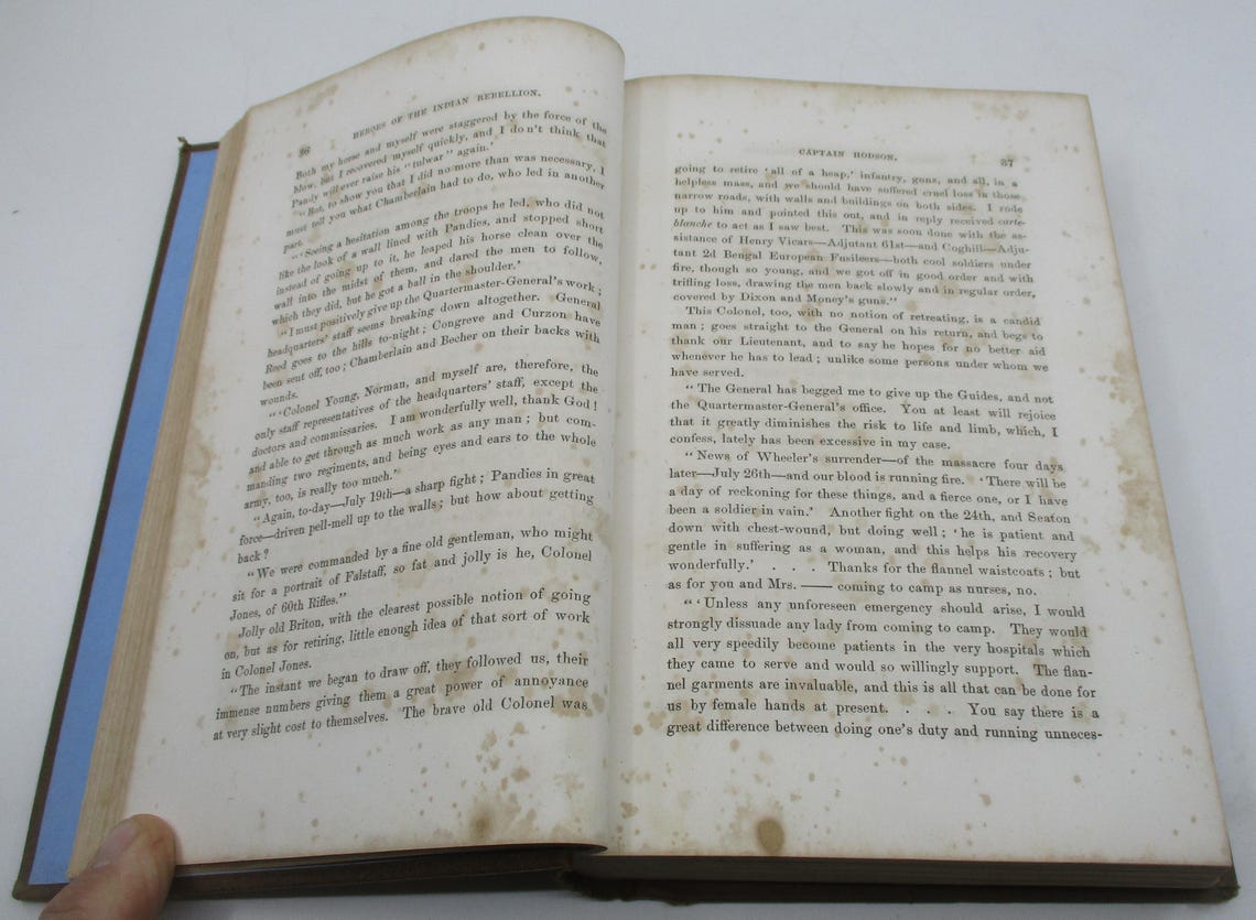 1859 Heroes of the Indian Rebellion, Colonial History Antique Book - Etsy