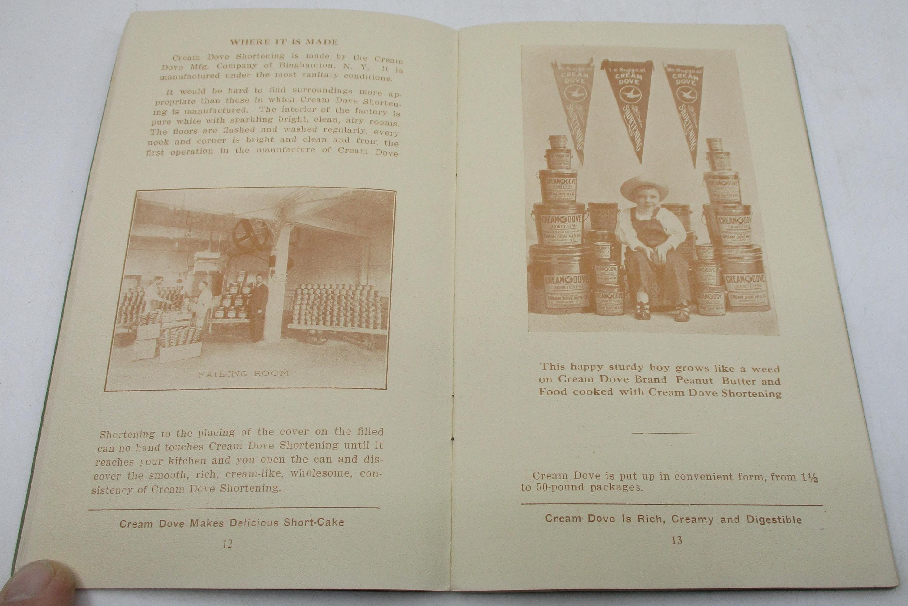 Undated Cream Dove Shortening Pamphlet, Early 1900s Food Advertising ...