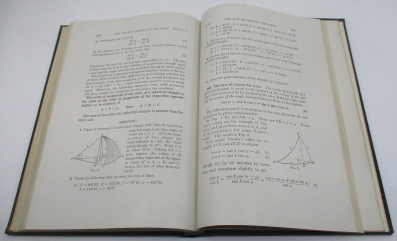 1940 Plane and Spherical Trigonometry, Mathematics, Calculus, Algebra ...