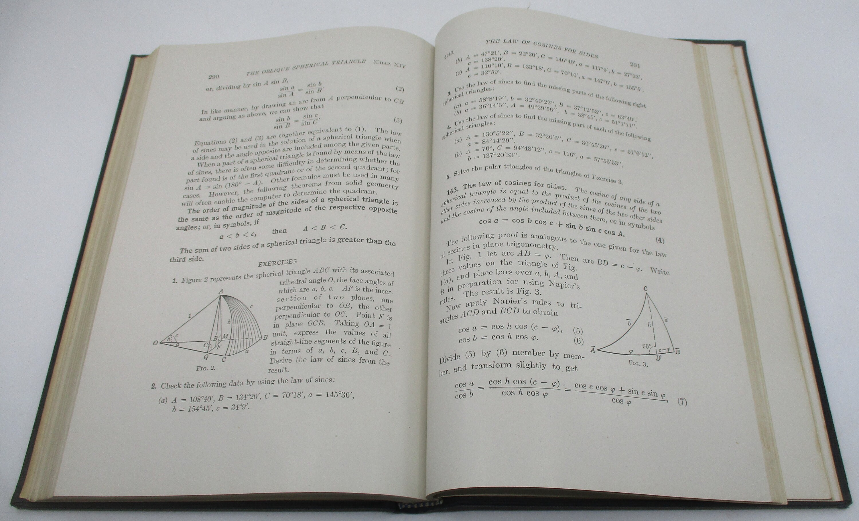 1940 Plane and Spherical Trigonometry, Mathematics, Calculus, Algebra ...